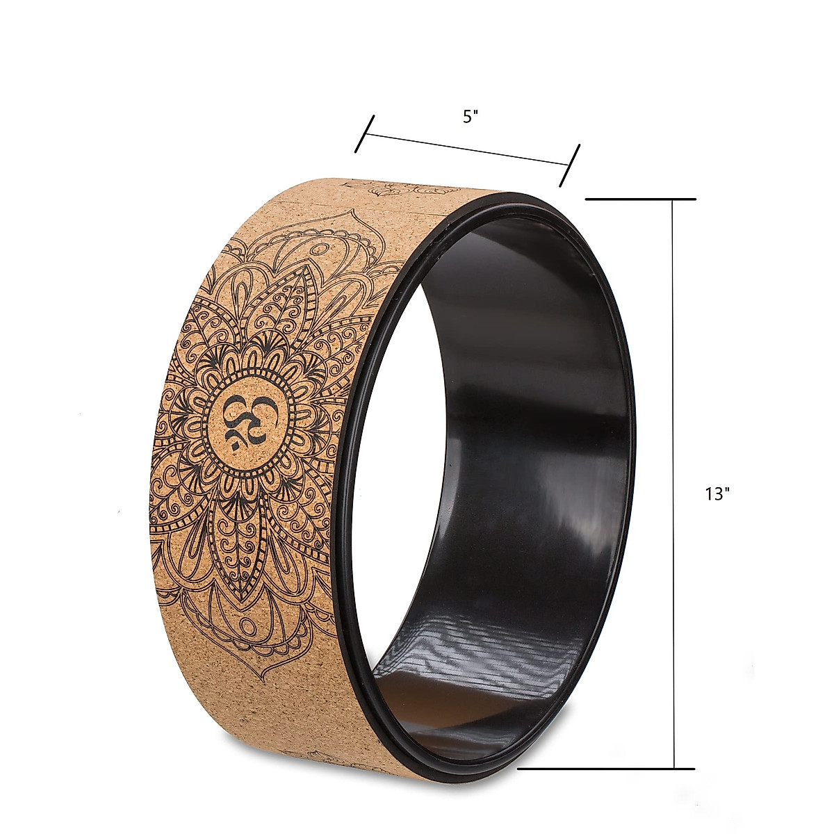 Wood Yoga Wheel Set, Cork Yoga Wheel, Cork Yoga Block 2 Pack 9"x6"x3", Yoga Wheel Bag, 4 in 1. (Yellow)