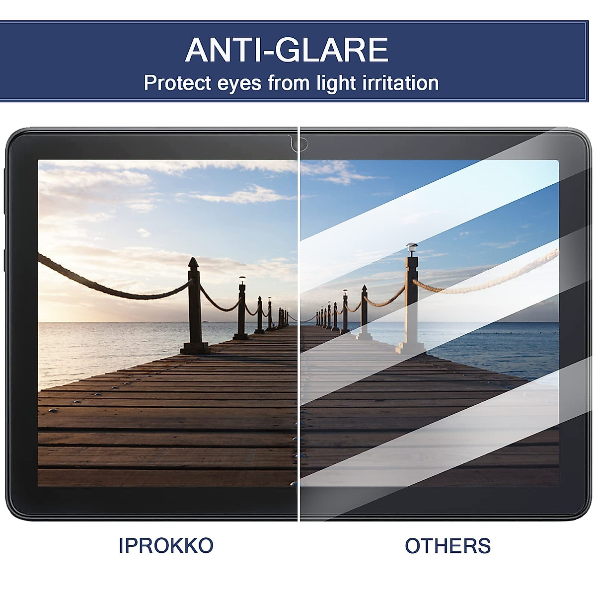 IPROKKO [2 Pack Anti-Blue Light Screen Protector for Amazon Fire HD 10 Tablet (13th/11th Generation, 2023/2021, 10.1 Inch Tablet) Fire HD 10 Plus/Fire HD 10 Kids/Kids Pro Anti Glare Screen Film (Fire HD 10)