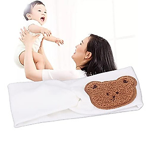 Baby Girls Headbands, Infant Headbands Cute Cartoon Bear Cotton Allmatch for Daily Home Photography (White)