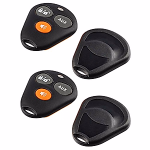 Key Fob Keyless Entry Remote shell Case & Pad fits Viper EZSDEI474V - 3 Button, Set of 2