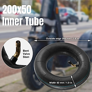 200x50" Replacement Tire Inner Tubes, 2 Pack Heavy Duty Electric Scooter Tire Inner Tube Compatible with Razor E100, E150, E200, Power Core E100, Dune Buggy, ePunk, Crazy Cart, PowerRider 360, eSpark