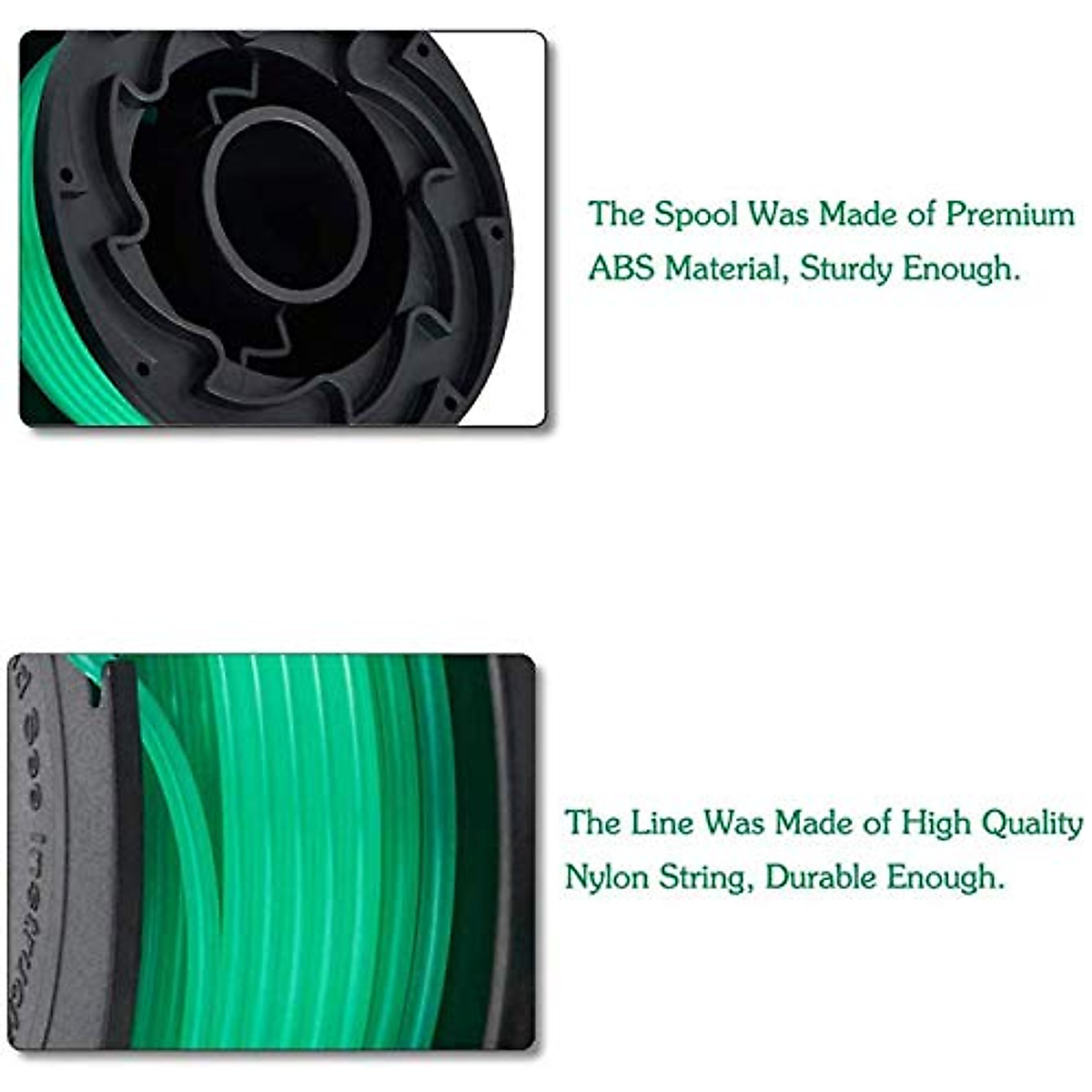 GH3000 Trimmer Spool Replacement Compatible with Black and Decker SF-080 SF-080-BKP GH3000R LST540B LST540 Auto Feed Weed Eater, SF080 Spool Refills 20ft 0.080 inch Single Line, GH3000 Spool