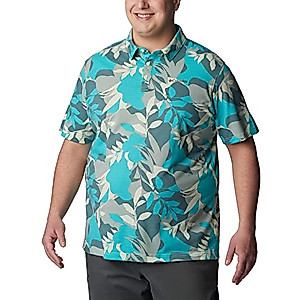 Columbia Men's Thistletown Hills Polo, Ice Green Floriated, Small