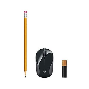 Logitech Wireless Mini Mouse M187 Ultra Portable, 2.4 GHz with USB Receiver, 1000 DPI Optical Tracking, 3-Buttons, PC / Mac / Laptop - Black