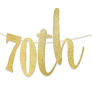 Happy 70th Birthday Banner - 70th Birthday Banner,70 Banner Gold,70th Anniversary Banner Gold,70th Birthday Banner for Women/men,happy 70th Birthday Banner Party Decorations