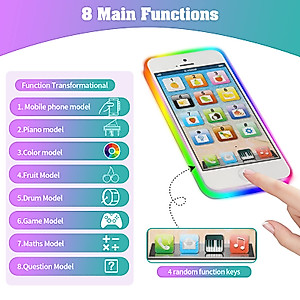 Baby Toys 6 to 12 Months, Baby Toys 3-6 12-18 Months, Fake Phone Toy for 1 2 3 4 Years Old Girls Boys, Kids Cell Phone Toddler Toys Age 1-3, Gifts for 1-6 Years Old Girls Boys Babies Infant (White)