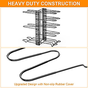 LeeWent Pots and Pans Organizer for Cabinet with 2 Hooks, Adjustable Pot and Pan Organizer Rack for Cabinet 8 Tiers Durable Steel Construction Pot Rack Space Saving Kitchen Storage