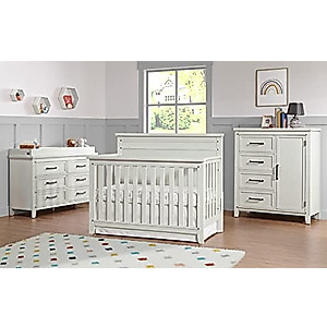 Soho Baby 49045480 Ellison Premium 4-Drawer Chifferobe with Adjustable Shelves, Wire Brush Rustic White Finish