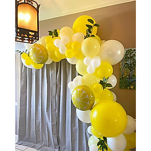 Yellow Balloons Garland Kit, 102pcs Pastel Yellow White Gold Confetti Balloons with 18 + 12 + 10 + 5 Inch for Sunflower Honey Bee Theme Birthday Baby Shower Gender Reveal Party Supplies Decorations