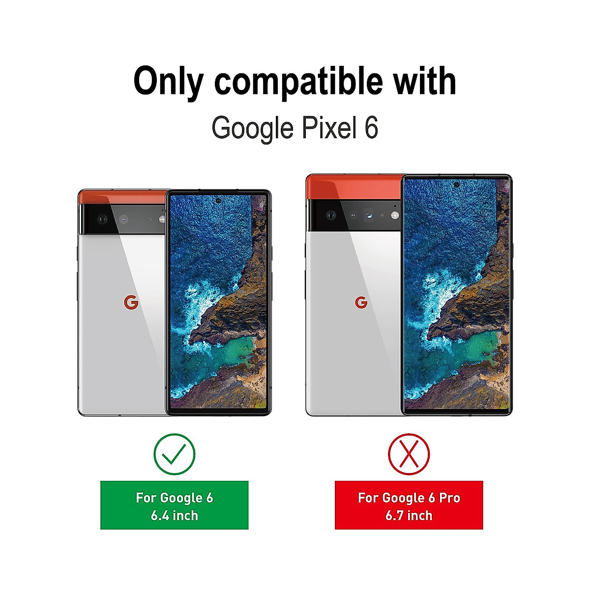 Pixel 6 Screen Protector Tempered Glass with Camera Lens Protector for Google Pixel 6 [Fingerprint Unlock][Anti-Scratch][6.4 Inch][2+ 2 Pack ]