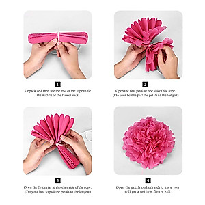 Binpeng Paper Pom Poms Hanging Paper Flower Ball Wedding Party Celebrations Decorations Outdoor Decoration Flowers Craft for Party Birthday party (black 6PCS)