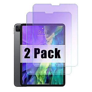 Muntonski Anti Blue Light Compatible with iPad Pro 11 Screen Protector (2018 2020 2021) 11inch tempered Glass 9H Hardness 2 Pack