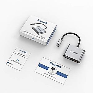 WAVLINK USB Type C to HDMI/VGA Adapter, 4K Resolution, Plug and Play, Wide Compatibility, Lifelong Customer Service