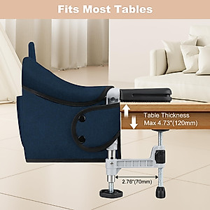 Hook On High Chair: Portable Travel High Chair with Backrest Board for Baby and Toddler, Foldable Clip on High Chair with Removable Dining Tray and Storage Carrying Bag for Indoor Outdoor (Blue)