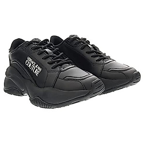 Versace Jeans Couture Black Signature Classic Lace Up Sneakers 9 for Womens