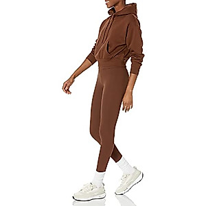 Amazon Essentials Women's Crop Hoodie Sweatshirt (Available in Plus Size), Deep Brown, Medium