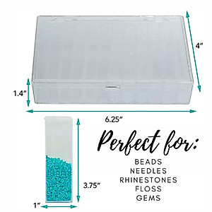 Flip Top Storage System Box | 12 Clear Plastic Organizing Containers | 6.25in x 4in x 1.4in