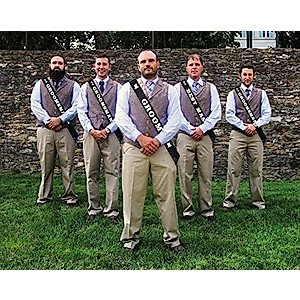 Brosash Groom Sash, Bachelor Party Sash Groom to Be Ideas Supplies Gifts Joke Favors Bachelorette Party Supplies Decorations Decor Wedding Shower Gift Bride Engagement Bridal (White)