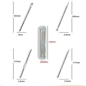 Blackhead Remover Pimple Comedone Extractor Tool Best Acne Removal Kit - Treatment for Blemish, Whitehead Popping, Zit Removing for Nose Face Skin with Case (Sliver, 4 Piece Set)