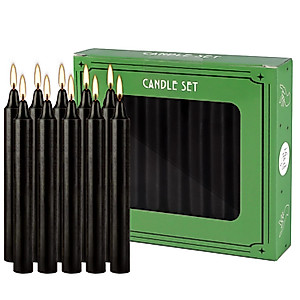 Unscented Black Taper Candles, 4 Inch, 20 Pcs, Smokeless Candles for Dinners, Parties, Ceremonies, Shabbat, 1.5 Hours