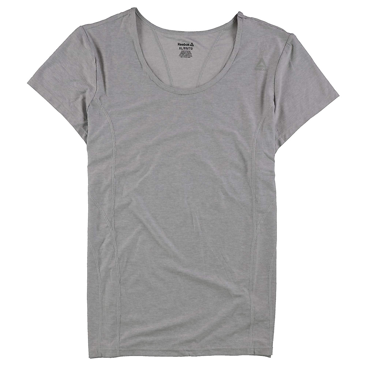 Reebok Women's Gym & Workout T-Shirt - Dynamic Fitted Performance Short Sleeve Athletic Top, Dynamic Ss Silver Sconce Heather, Small