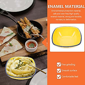 GANAZONO Home Tableware Enamelware Serving Bowl Salad Bowl: Fruit Bowl Mixing Bowl Pasta Bowls Soup Bowl Salad Bowl Cereal Bowl Basin Decorative Handmade Floral Art Bowls Enamel Soup Bowl