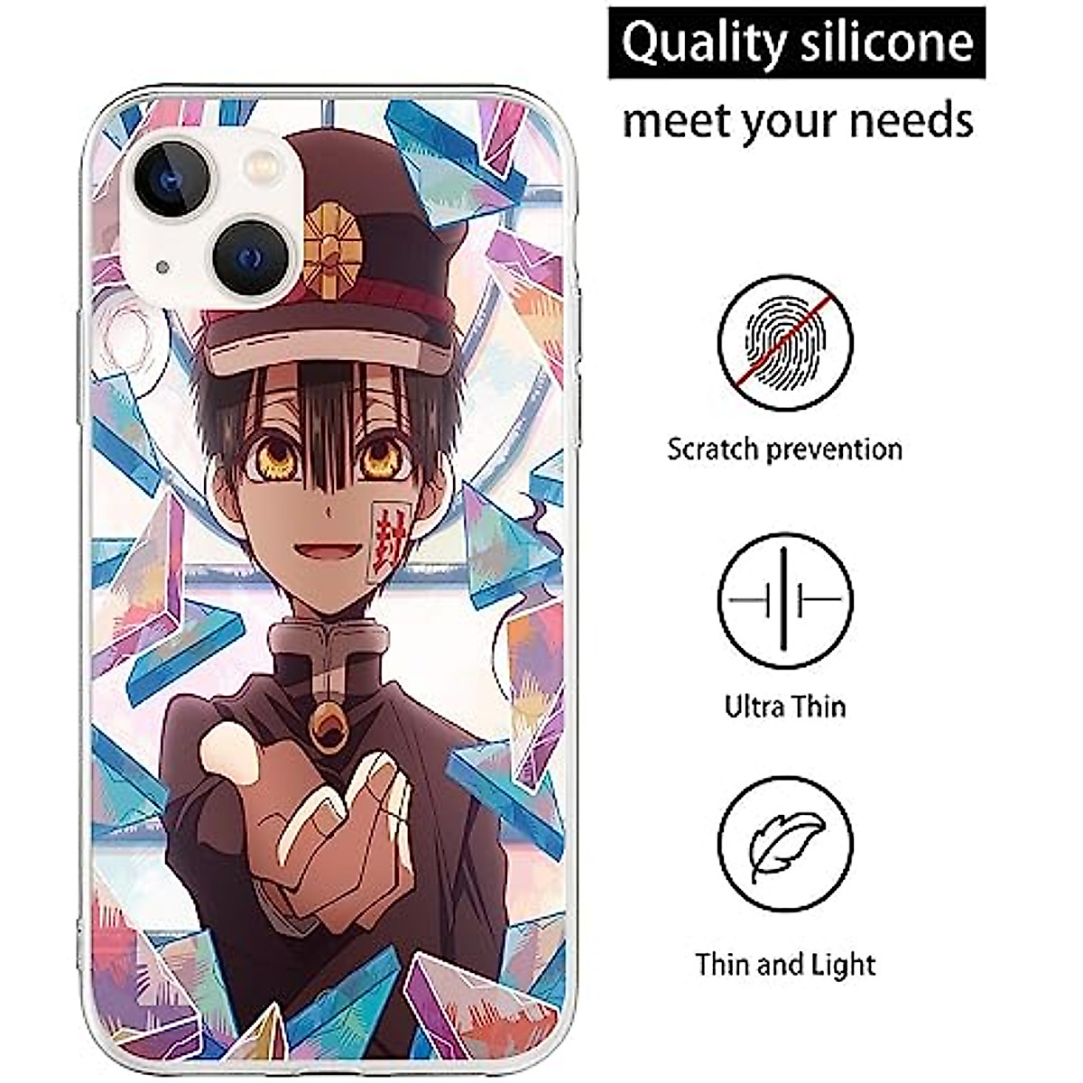 ARMERI Compatible with LG V60 ThinQ | LG V60 ThinQ 5G Toilet Hanako Cool with Bound kun 141 Compact Shell Black Soft Thin TPU Crystal Printing Phone Case Clear