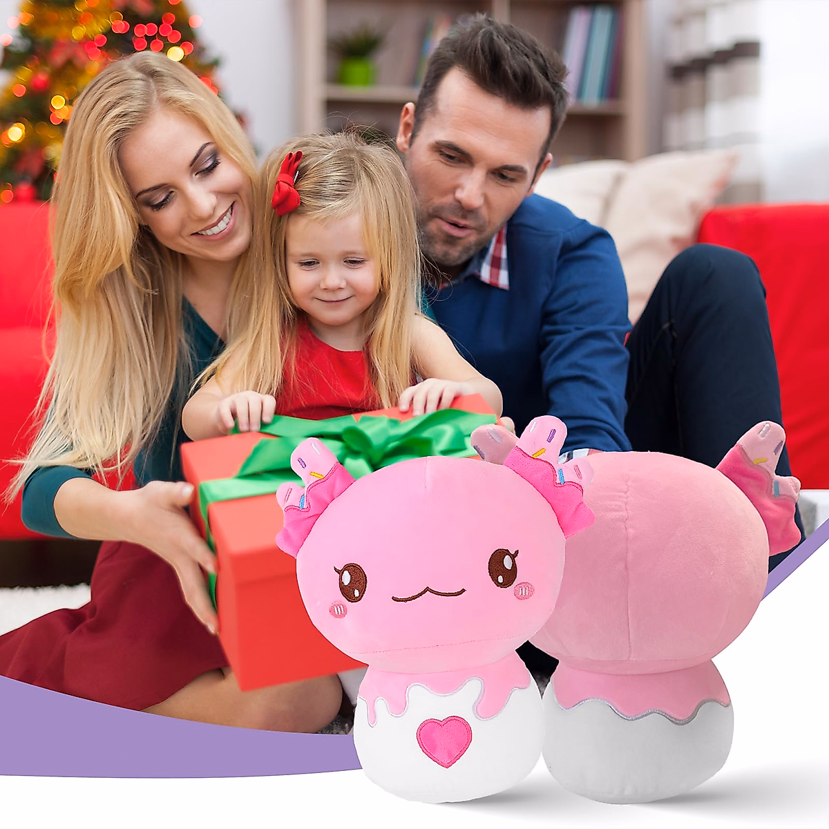 NXNYNZ 8 inch Cute Axolotl Plush Stuffed Animal, Soft Plush Axolotl Pillow Toy,Kawaii Axolotl Kitten Plushies for Christmas Girls Baby Kids