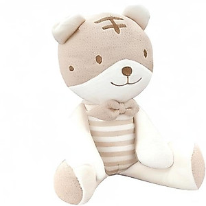 Super Soft Organic Cotton Baby First Friend, Attachment Doll for Baby, Pillow Buddy, Plush Animal Toys, Stuffed Animal Tiger, Honey Baby Tiger