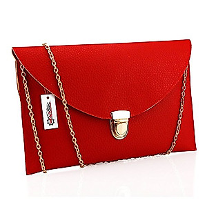 GEARONIC TM Fashion Designer Women Handbag Tote Bag PU Leather Shoulder Ladies Girls Purse Teens For Beach Travel Work Evening Day School Red