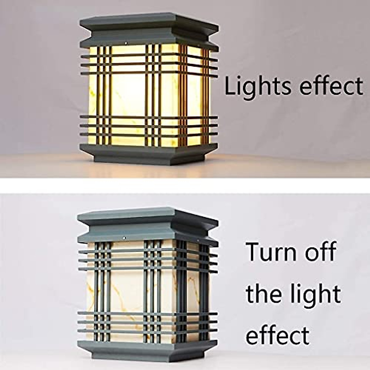 ZMY Nordic Simple Creative Pillar Lamp Wrought Iron Home Garden Column Lamp LED Waterproof Lawn Pole Lantern Park Patio Courtyard Villa Decor Pathway Illumination E27 Edison