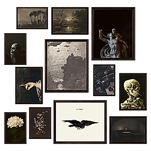 97 Decor Dark Academia Room Decor - Dark Academia Aesthetic Posters, Light Academia Art Prints, Dark Moody Gallery Wall Pictures, Vintage Victorian Paintings for Home Dorm Bedroom Decor (UNFRAMED)