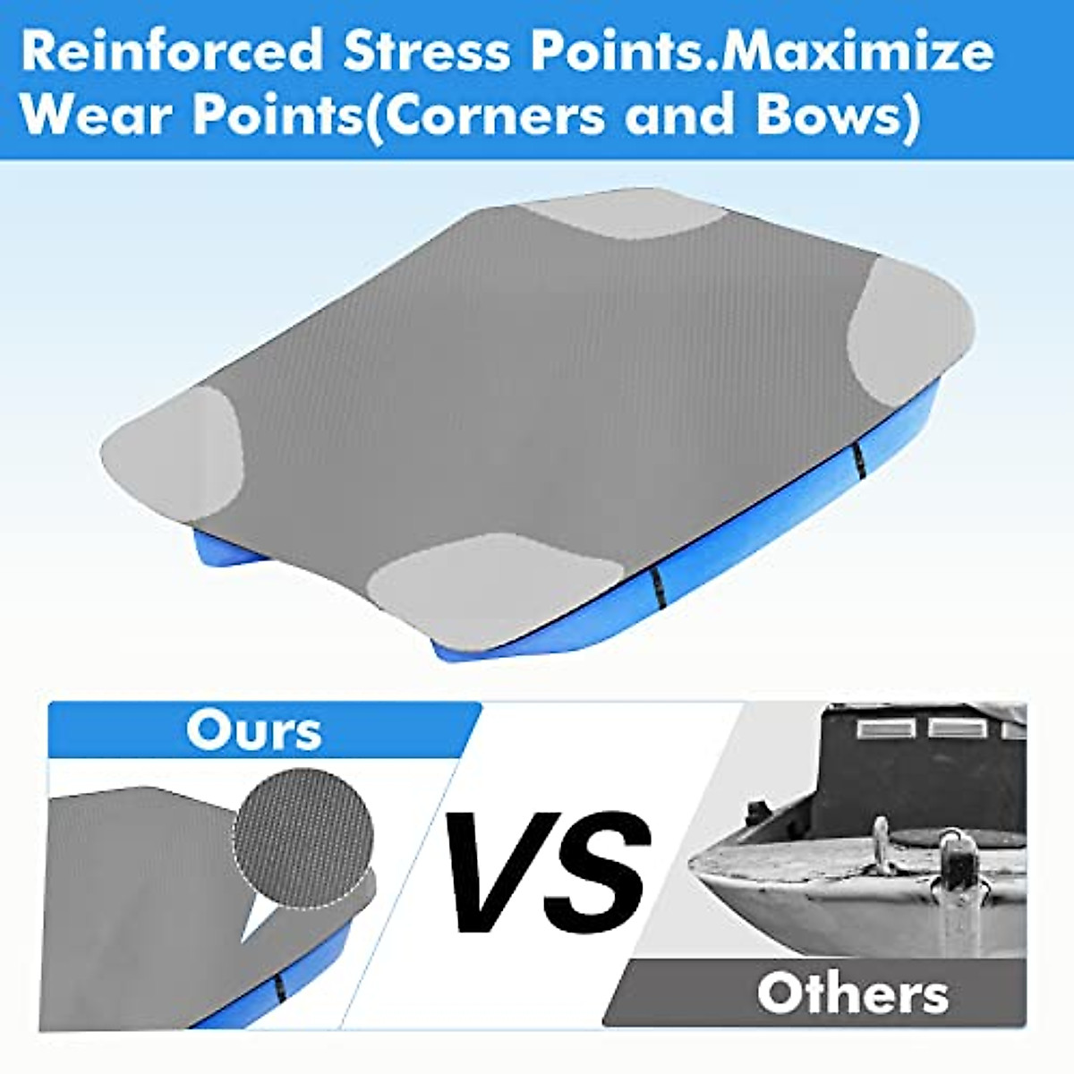 YimSting Pedal Boat Cover, 600D Waterproof Heavy Duty Paddle Boat Cover with 3Pcs Windproof Buckle Straps, Fits Outdoor 3 or 5 Person Pedal Boat, Marine Grade Canvas, Gray