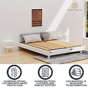 NobleRealm® Foldable Box Spring Full | Full Size Bunkie Board & Bed Support Slats | Bed Board for Mattress Support | Easy Setup, Noise Minimizing, Moisture Resistant (48 x 60 Full Size)