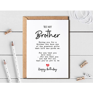 To My Brother - Brother Birthday Card - Brother Is The Greatest Gifts In My Life - Birthday Card For Brother - Gift For Brother Card- Christmas Gifts For Brother