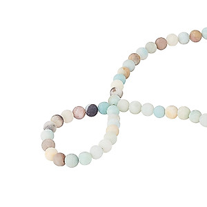 LiQunSweet 45 Pcs Natural Frosted Amazonite Semi-Precious Gemstones Stone Loose Ball Round Gems Beads Bulk for Jewellery Making DIY Material Supplies - 8mm