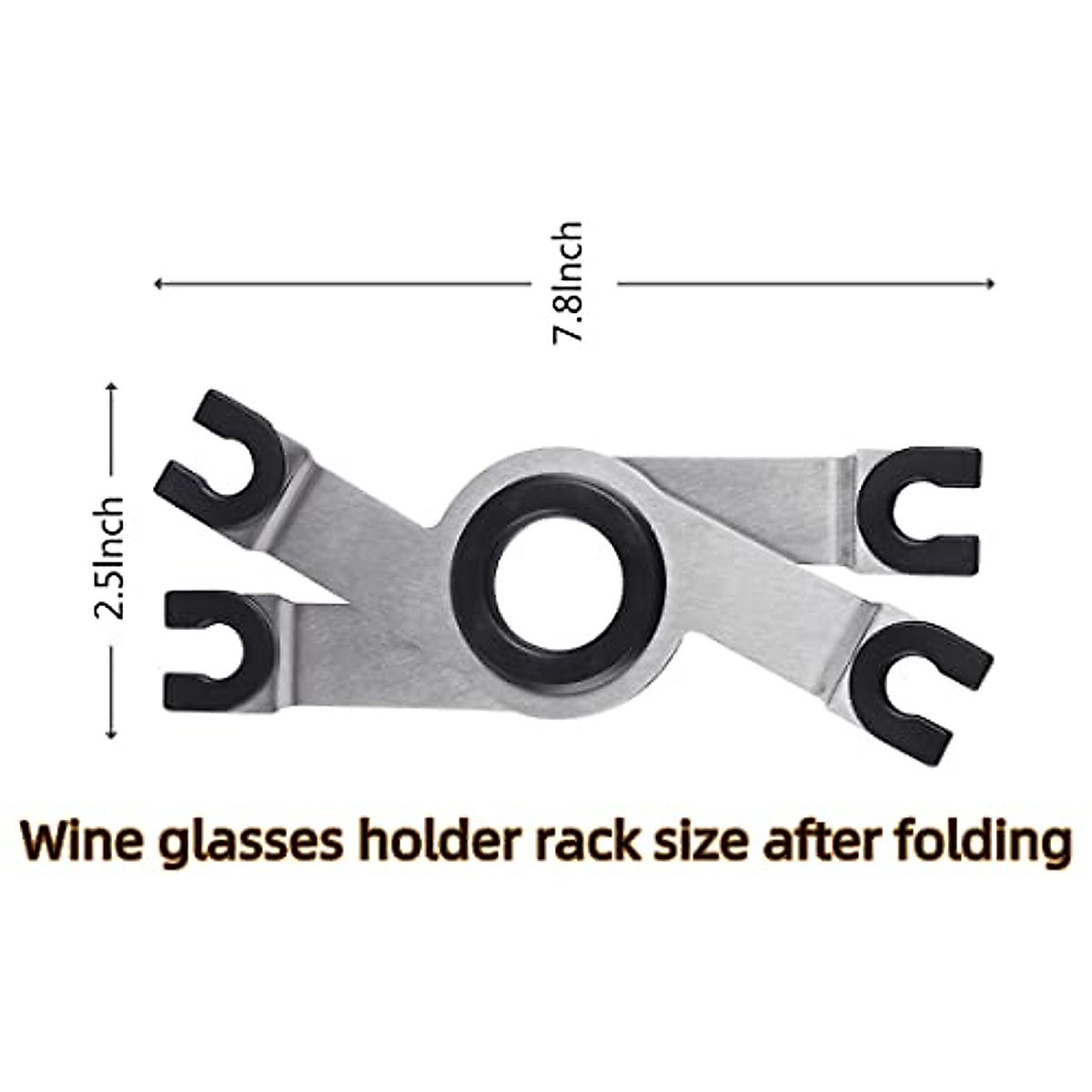 Countertop Wine Bottle & Glasses Holder Rack for Home, Kitchen, Bar, Collapsible Design, Holds 4 Stem Glasses and 1 Bottle