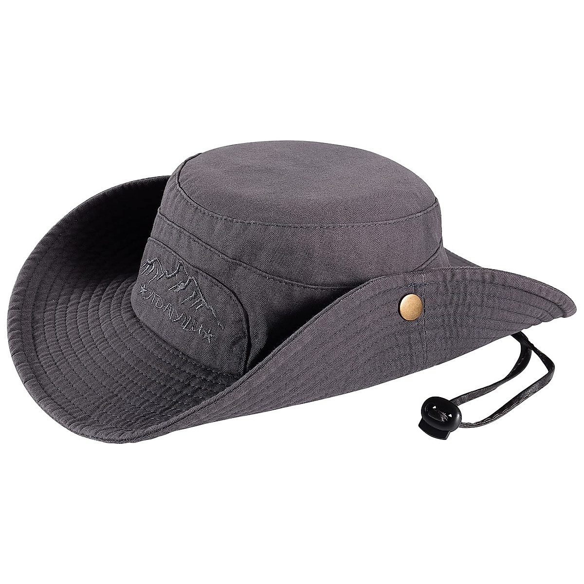 Obling Sun Hat, Fishing Hat UPF 50 Wide Brim Bucket Hat Safari Boonie Hat (B-Grey)