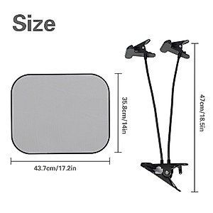 2 PCS Laptop Sun Shade with Adjustable Clip, Portable Laptop Visor for Working Outside Flexible & Foldable Cubicle Shade Cover for Laptop Computers Beach Chairs, Pets and Strollers