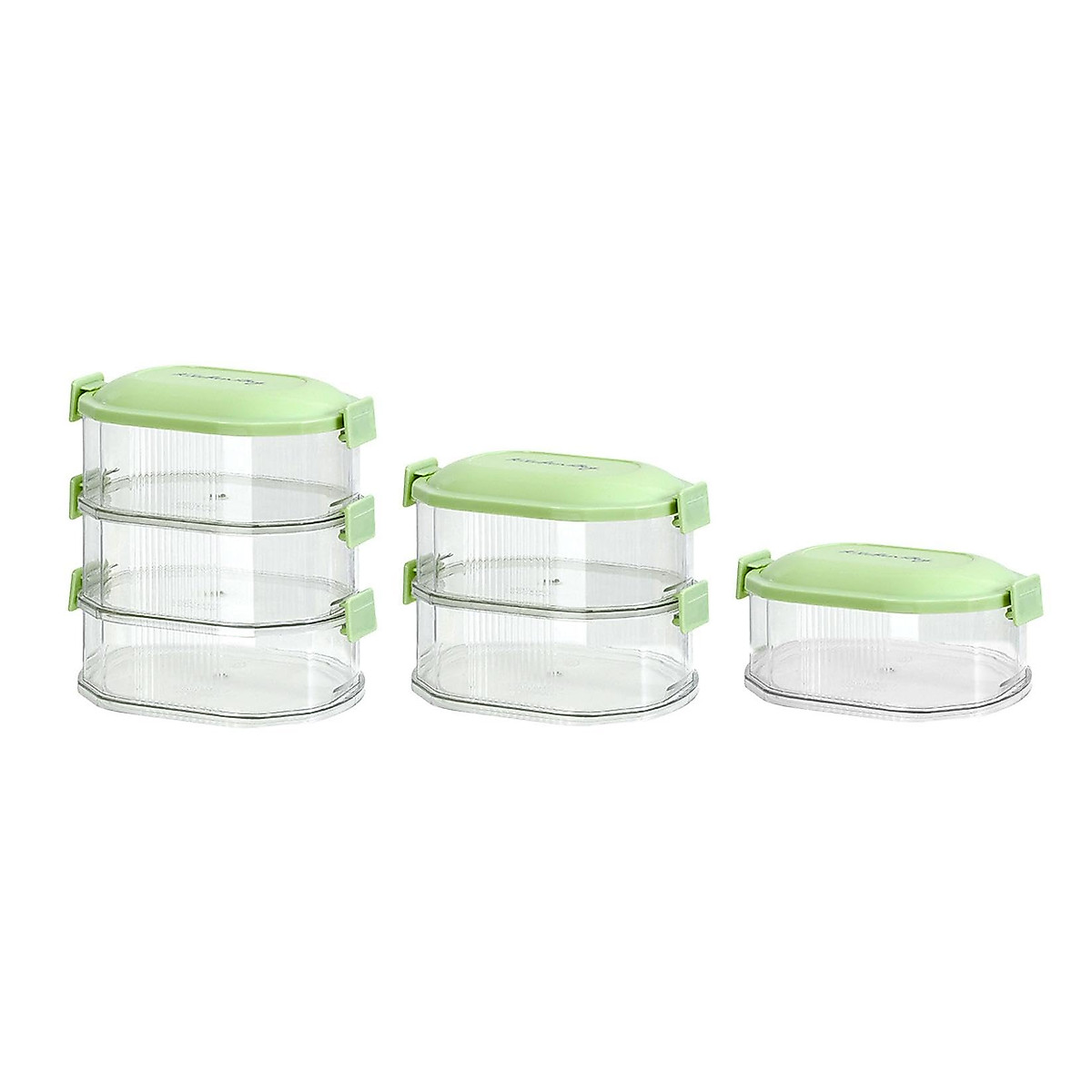 Multi-layered Seasoning Storage Box, Layered Transparent Seasoning Storage Box, Plastic Storage for Seasoning, Fruits, Vegetables (white, 3 layer)