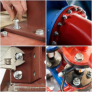 Yinpecly M8x30mm Hex Bolt 316 Stainless Steel Heavy Duty Hex Drive Button Imperial Machine Nuts Lock Screws Bolts Silver 5Pcs