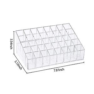 HBlife Lipstick Holder, 40 Spaces Clear Acrylic Lipstick Organizer Display Stand Cosmetic Makeup Organizer for Lipstick, Brushes, Bottles, and More