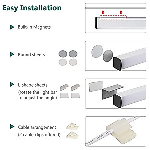 LED Under Cabinet Lighting Plug-in, 12 Inch Under Cabinet Lights, 3 Colors(2700K,4000K,6500K), USB Led Light Strip Bar, Under Counter Light for Kitchen/Workbench/Shelf/Desk