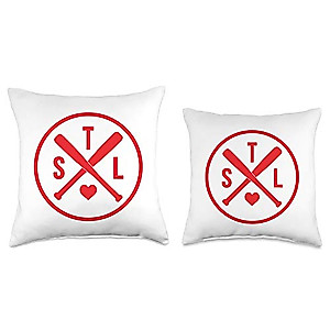 St. Louis STL Shirts St. Louis, Missouri STL Baseball or Softball for Woman Throw Pillow, 16x16, Multicolor