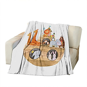 WONDERTIFY Baby Noah's Ark Throw Blanket Colorful Baby Swaddle Blanket Cozy, Warm and Lightweight 30"X40"