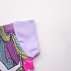 AOVCLKID Little Girls Casual Dress Infant Cartoon Princess Printed Dress(6 Years,Purple 6)