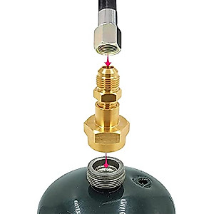 MENSI Brass Adapter with 3/8" Male Flare Thread Hook Up High Pressure Extension Hose with 3/8" Female Flare for Mapp Gas, 1LB Propane Tank for Torch, Grill