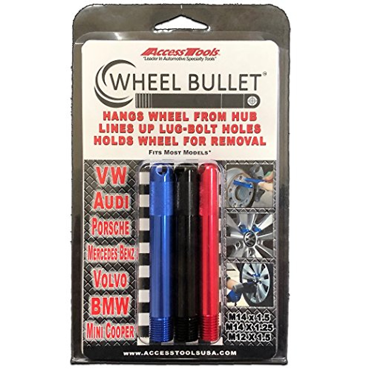 Access Tool WB3 Wheel Bullet 3-Pack, 14x1.25 & 14x1.5 & 12x1.5