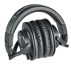 Audio-Technica 6 Pack ATH-M40x Professional Monitor Headphones, 98dB, 15-24kHz, with 9.8' Coiled and Straight Interchangeable Cables - Microfiber Cloth