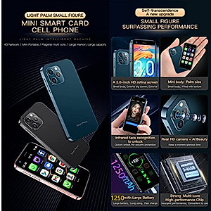 Global Version Soyes XS12 Mini 4G Smartphone 3.0 Inch Dual Sim Ultra Thin Unlocked Card Mobile Phone WiFi Bluetooth Hotspot Student Pocket Cellphone (Black 32GB)
